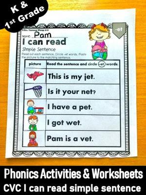 Phonics CVC Short Vowels Story Sequence for Kindergarten and - Etsy ...