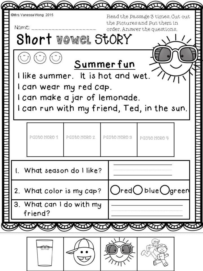 Summer Review - Math & Literacy Pack Bundle Kindergarten Worksheets - Etsy
