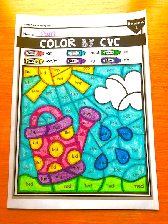 Phonics Worksheets-cvc Color by Code. Spring Theme. - Etsy Australia