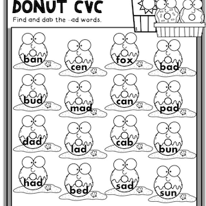 Phonics Worksheets. CVC Bundle Set 2 Kindergarten and First Grade - Etsy