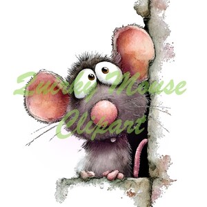 Watercolor Mouse Clipart: 52 Funny Animal Images (digital Download ...