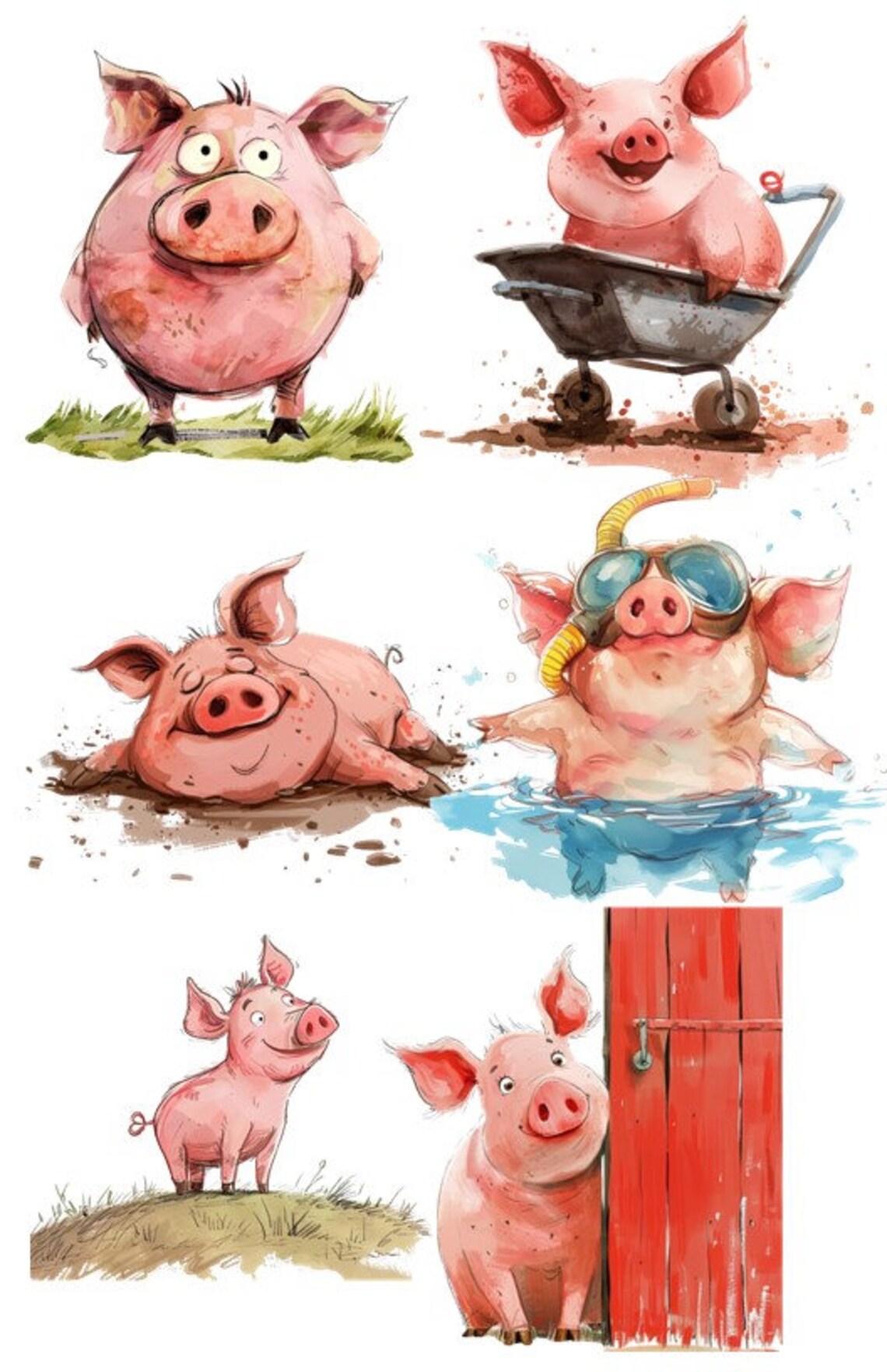 Funny Farm Animal Clipart Bundle Quirky Animal Clipart Bundle Silly ...