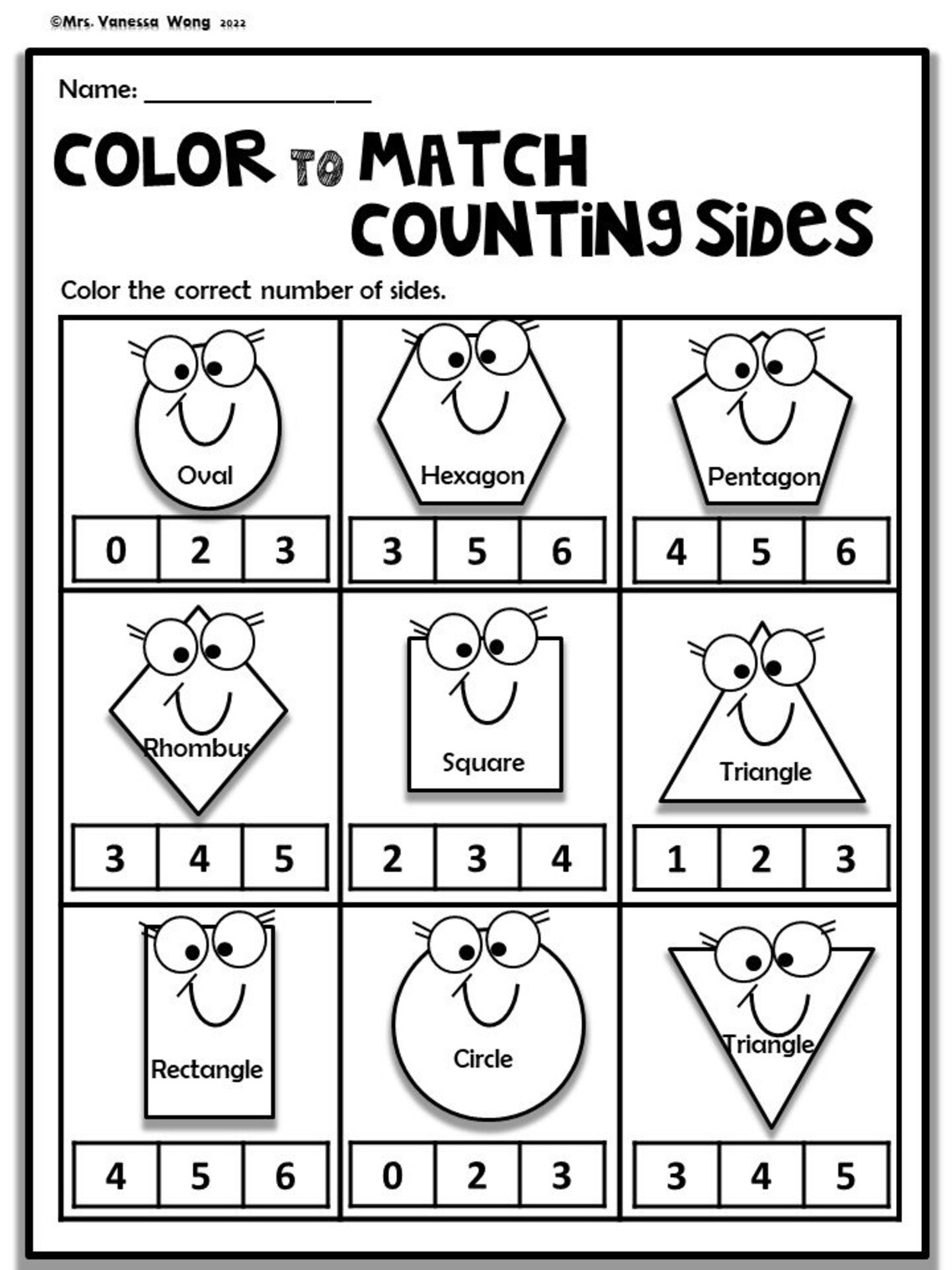 2D & 3D Shapes Worksheets: Kindergarten Math Activities - Etsy