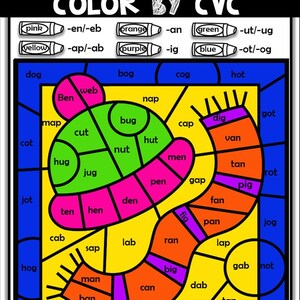 Phonics Worksheets-cvc Color by Code. Winter Theme. Prek/kindergarten ...
