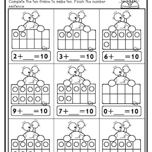 Kindergarten Math Worksheets. Ten Frame Addition. Homeschooler Math ...