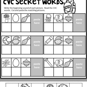 Phonics Worksheets. CVC Bundle Set 2 Kindergarten and First Grade - Etsy