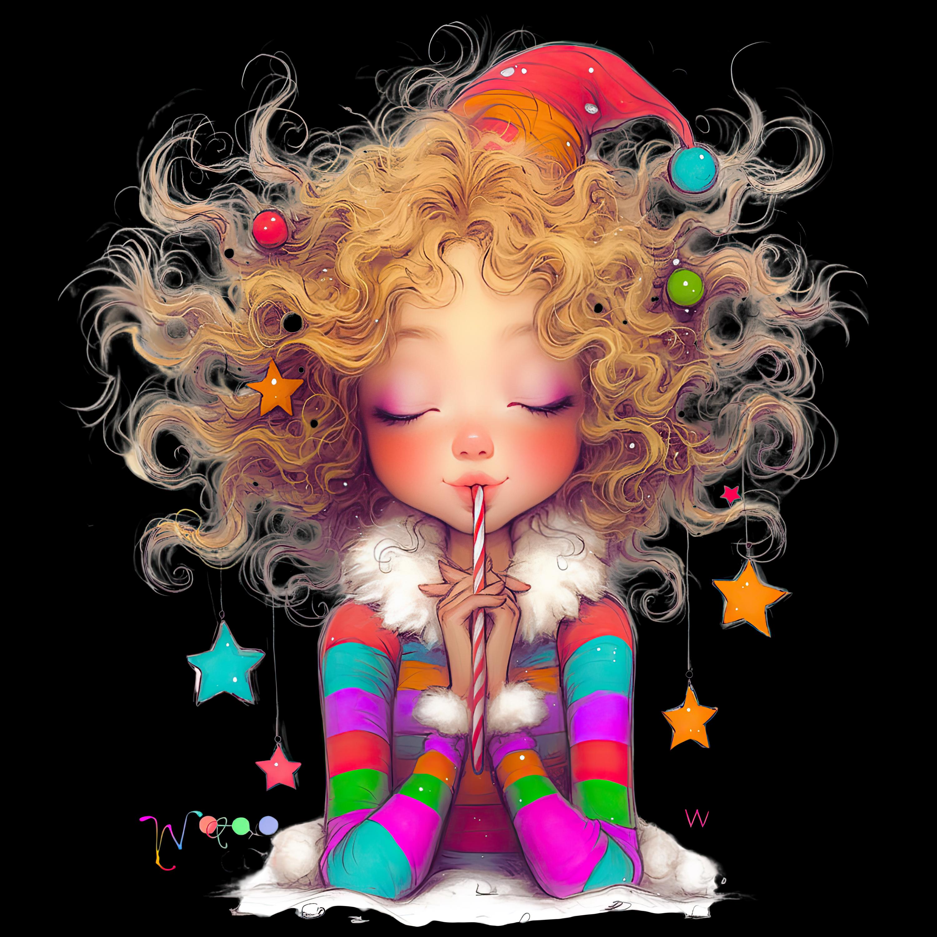Whimsical Girl Clipart: Watercolor Fantasy PNG Jpgs (digital Download ...