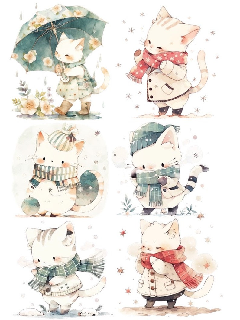 Cute Cat Clipart Animal Clipart Nursery Art and Craft Scapbook - Etsy