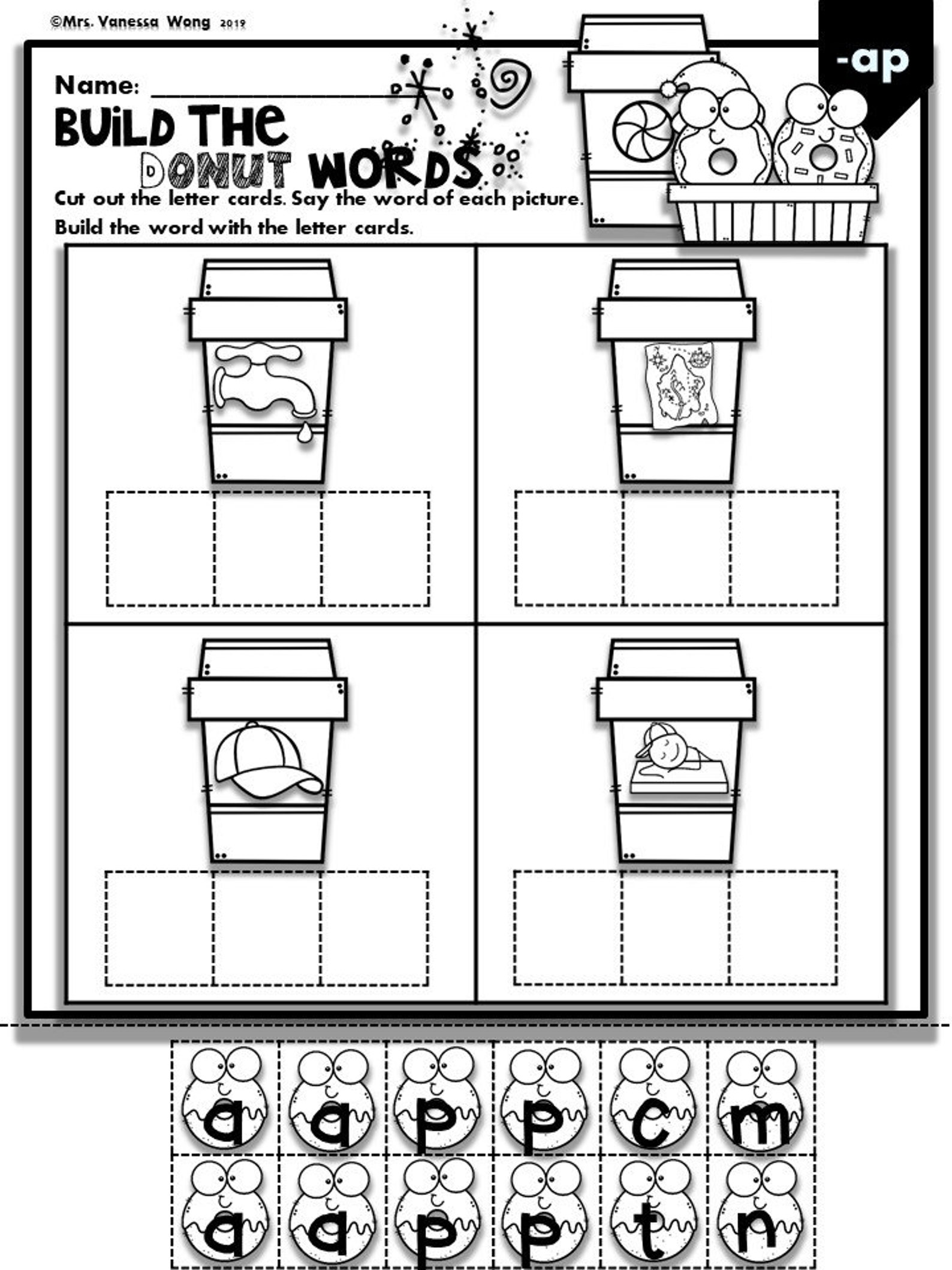 Phonics Worksheets CVC Build the Words Winter Theme. Prek - Etsy