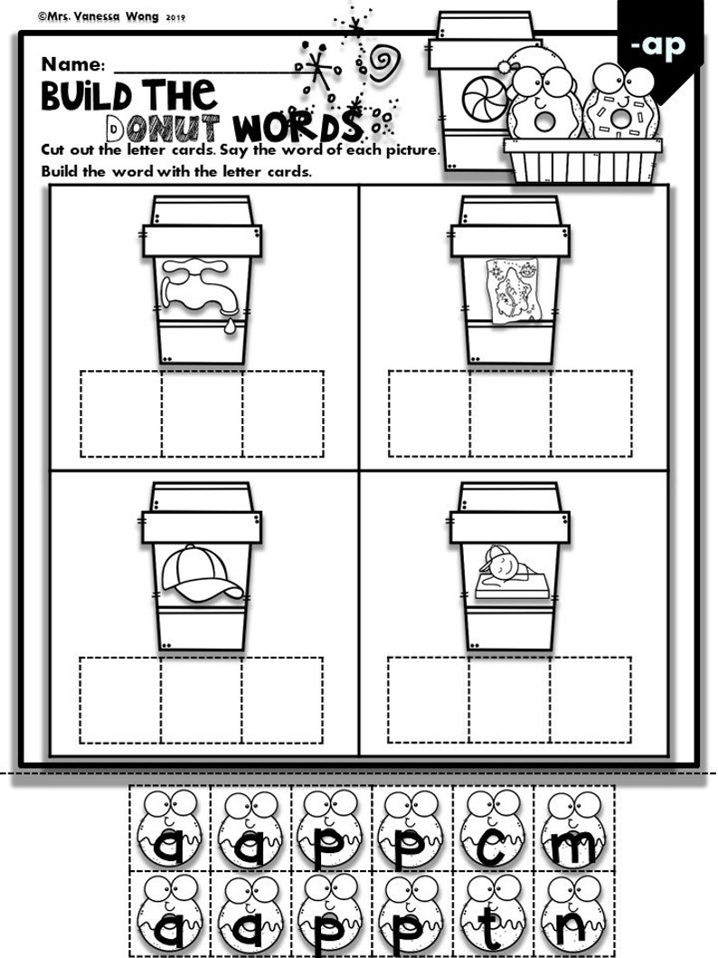 Phonics Worksheets CVC Build the Words Winter Theme. Prek - Etsy