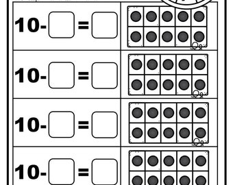 Kindergarten Math Worksheets. Ten Frame Addition. Distance Learning - Etsy