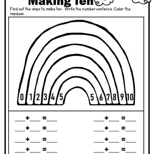 Kindergarten Math Worksheets. Addition: Making Ten. - Etsy