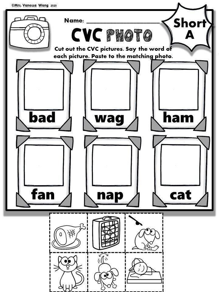 Phonics Worksheets - CVC Photos - Etsy