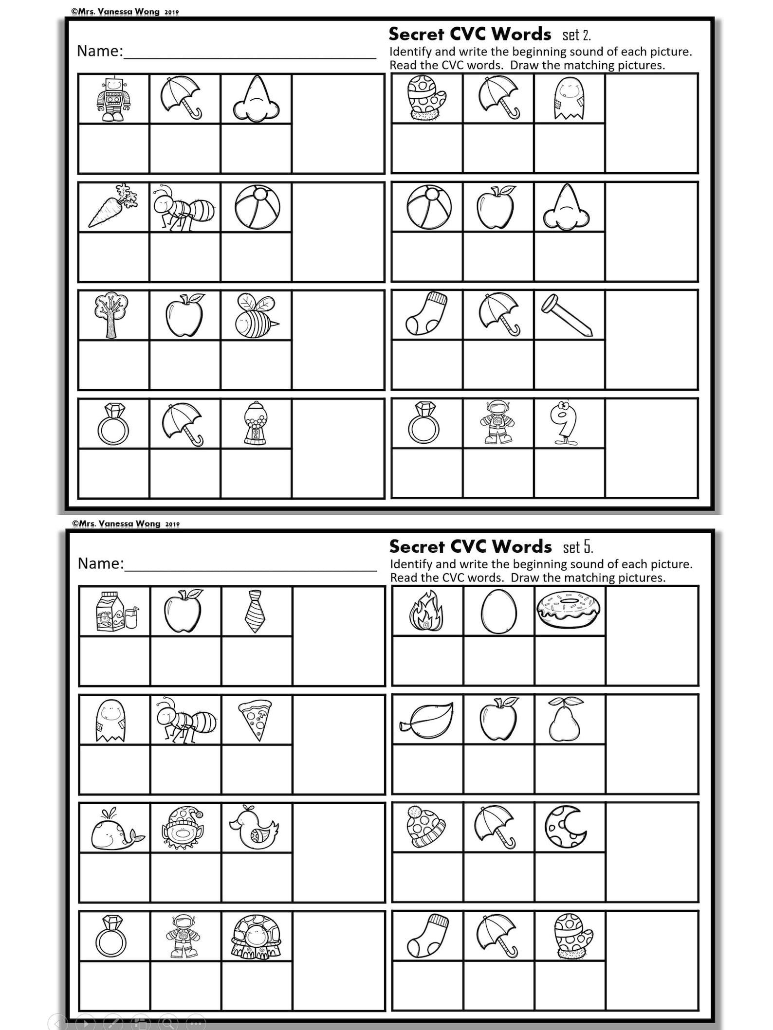 Phonics Centers and Worksheets-cvc Secret Words. Preschool Homeschooler ...