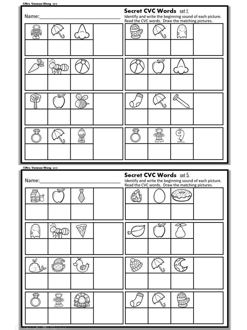 Phonics Centers and Worksheets-cvc Secret Words. Preschool Homeschooler ...