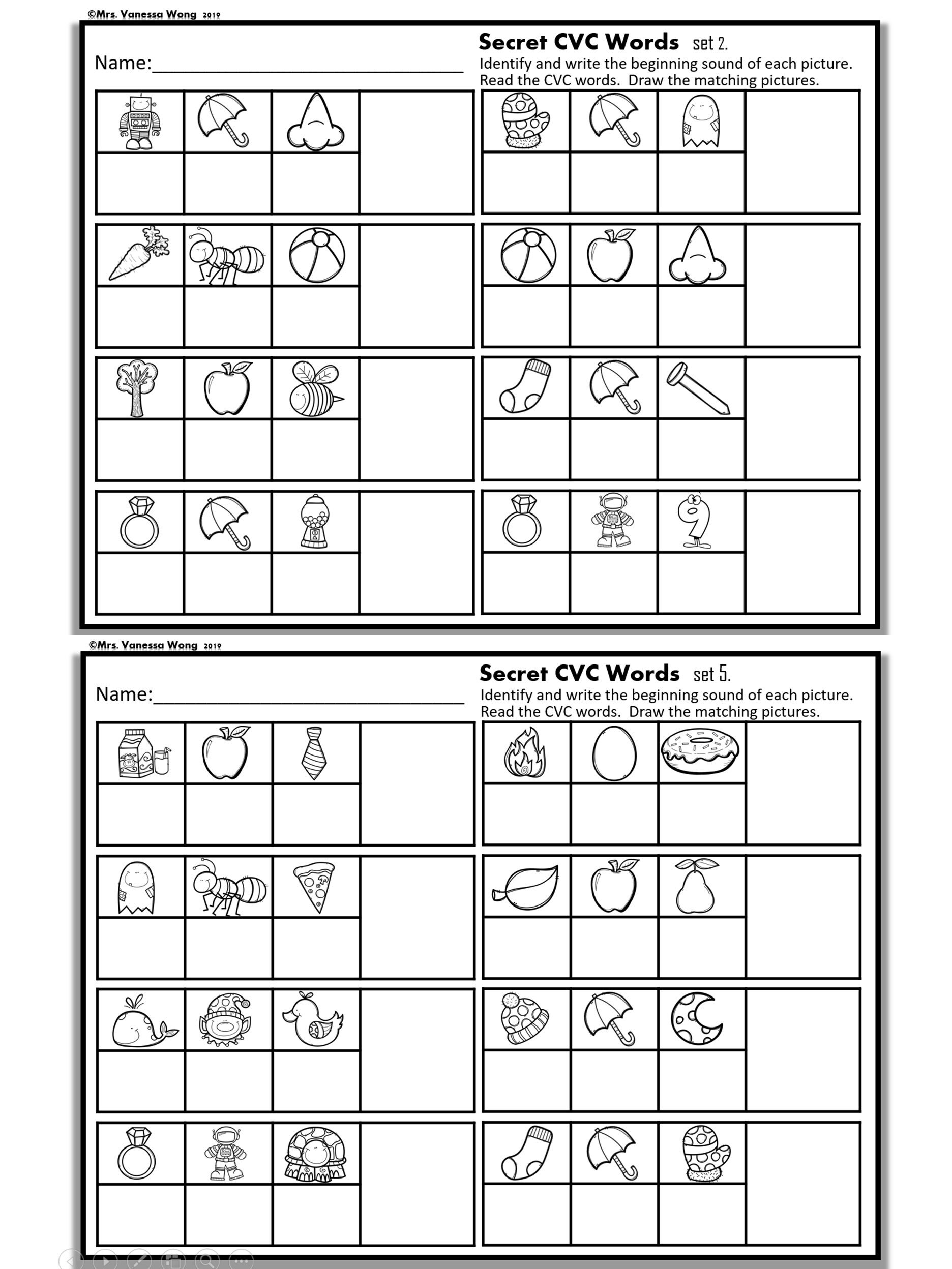 Phonics Centers and Worksheets-cvc Secret Words. Preschool Homeschooler ...