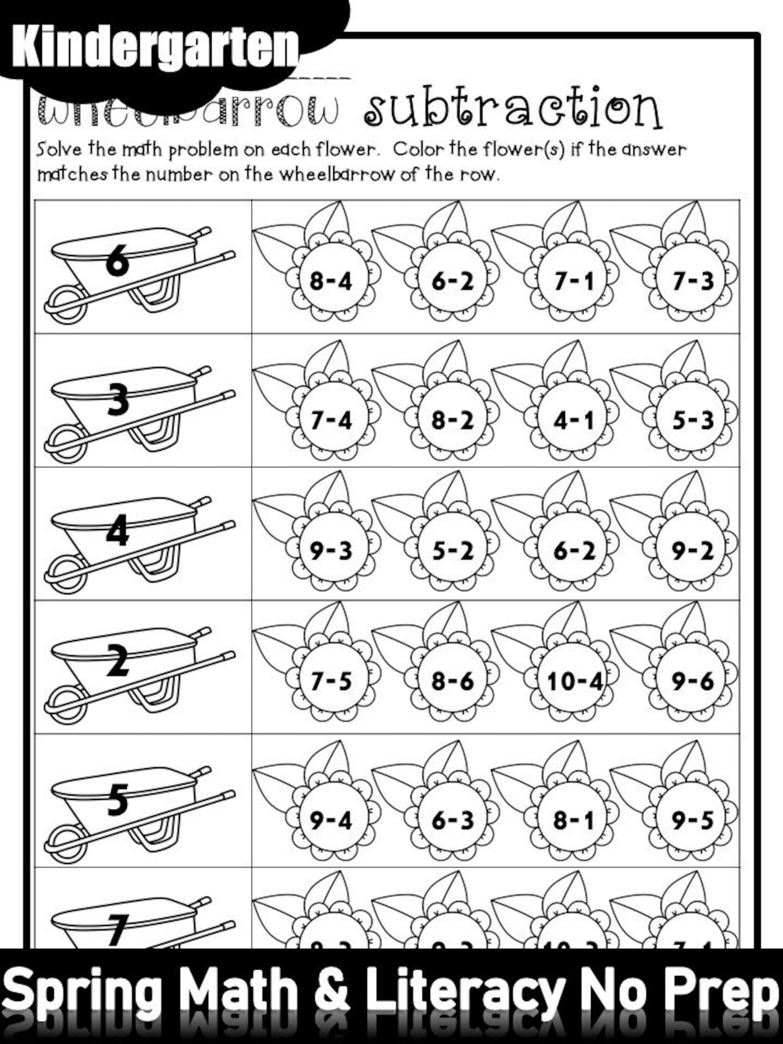 Kindergarten Worksheets. Math and Literacy Worksheets With Spring Theme ...