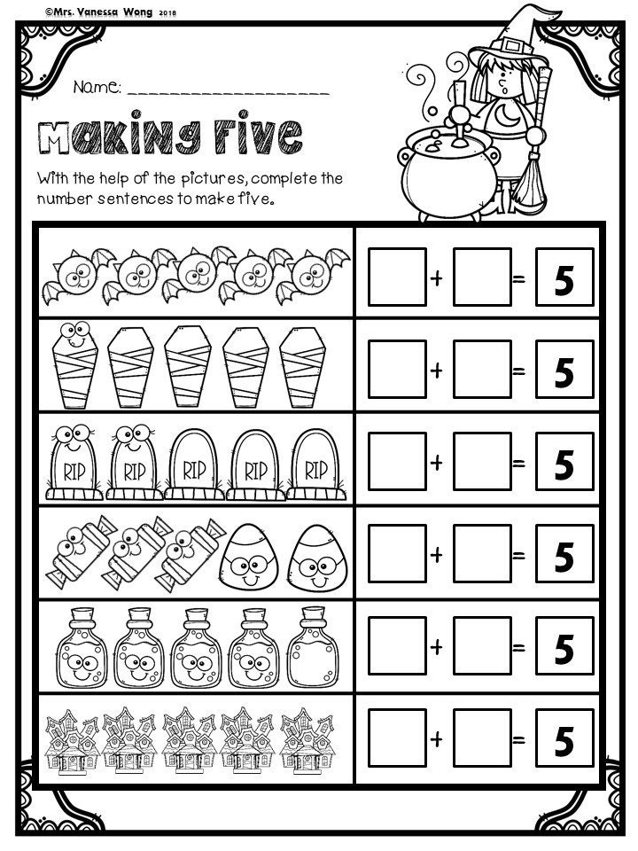 Halloween Activities for Kindergarten Math and Literacy No Prep ...