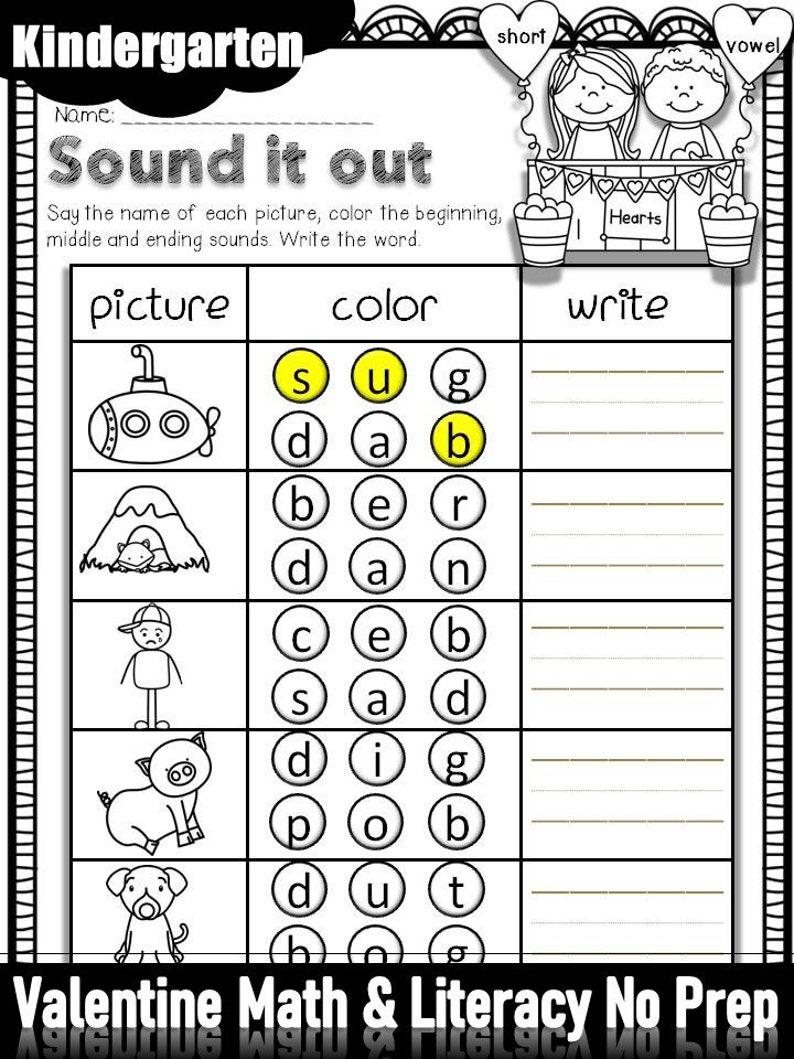 Valentine's Day Activities for Kindergarten Math and Literacy No Prep ...