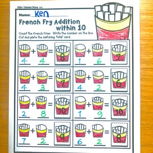 Kindergarten Math Worksheets. Picture Addition. Distance Learning - Etsy