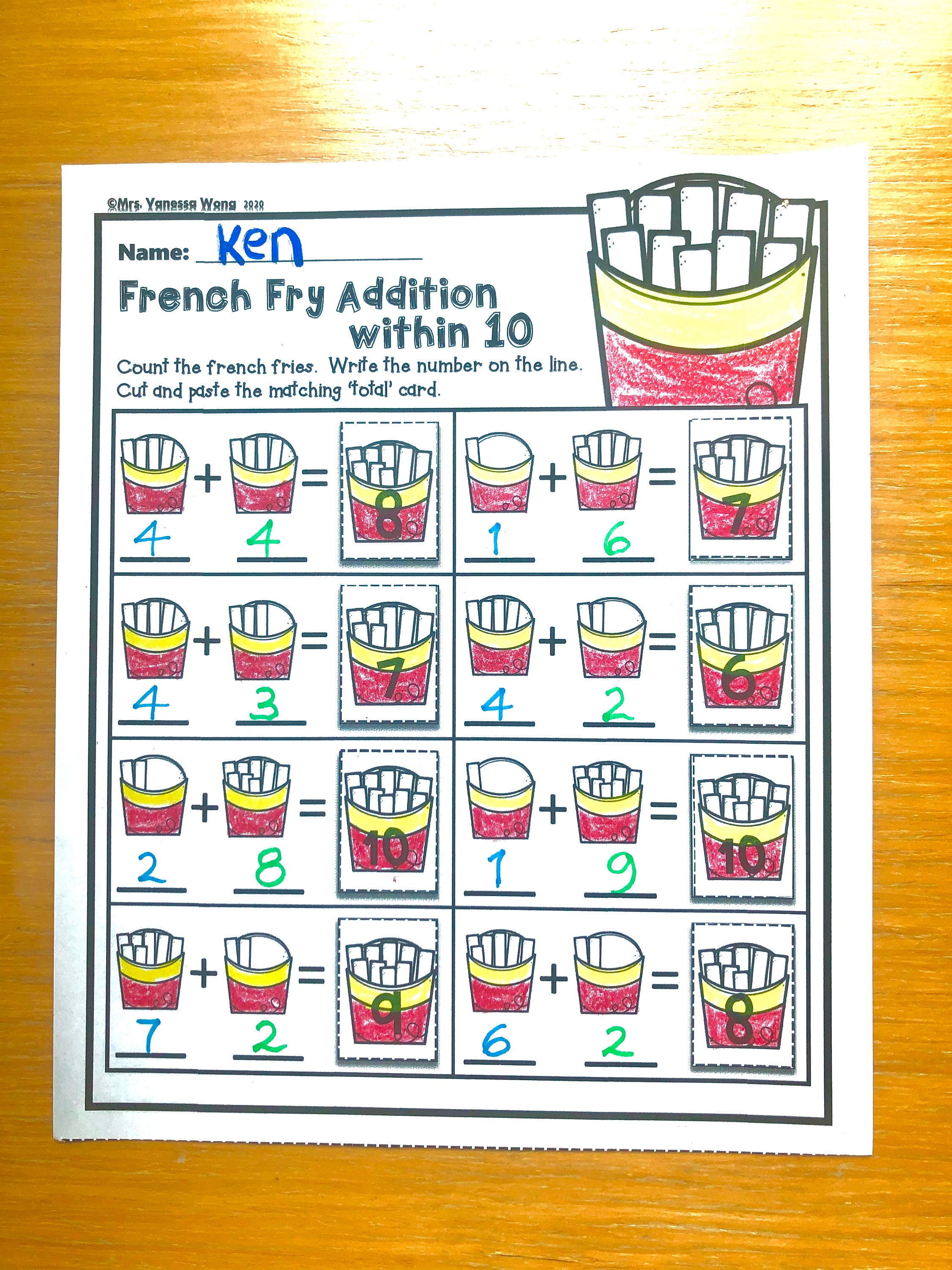 Kindergarten Math Worksheets. Picture Addition. Distance Learning - Etsy