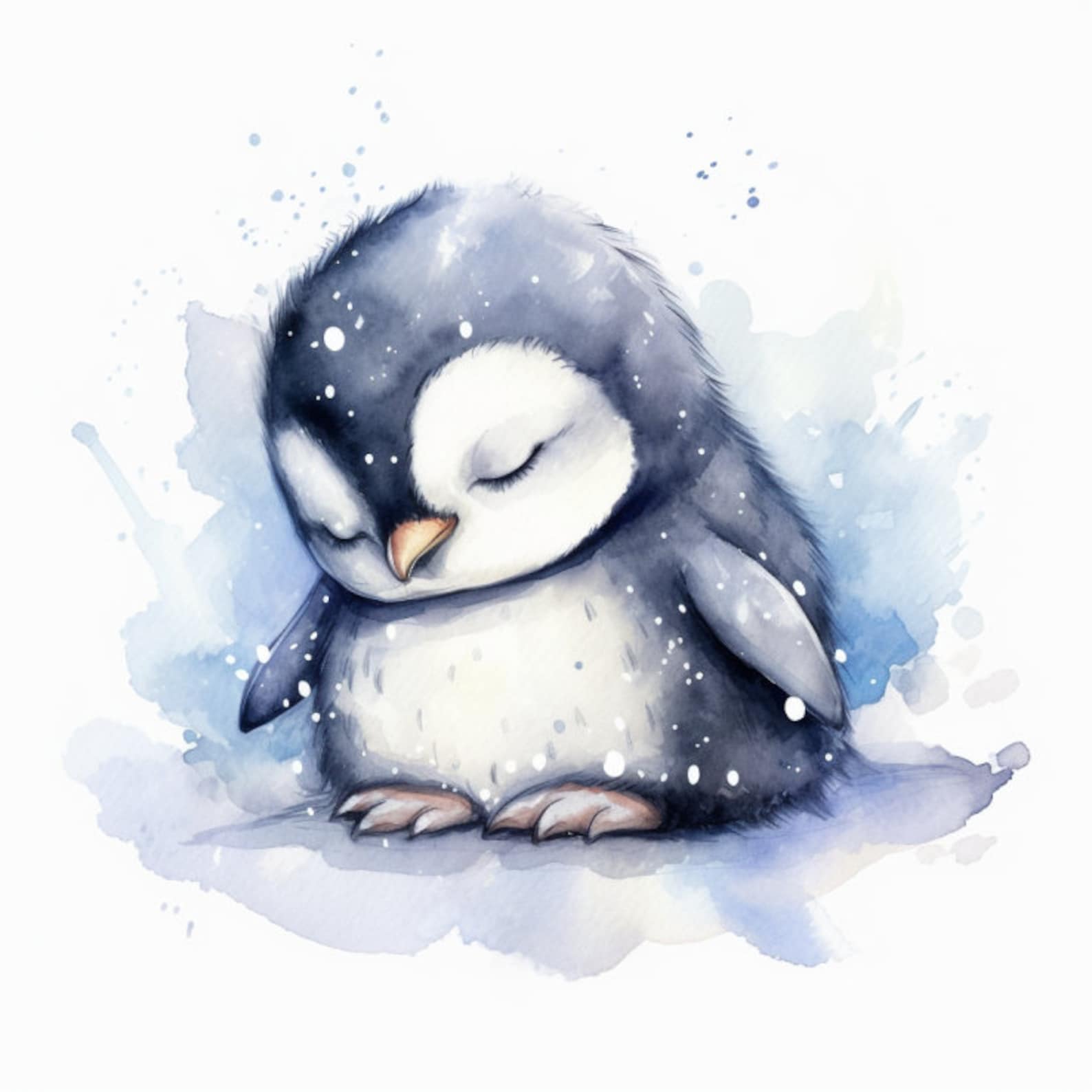 Penguin Clipart, Watercolor Penguin Clipart, Penguins PNG for ...