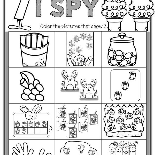 Kindergarten Math : Numbers 1-10 Color the Number - Etsy