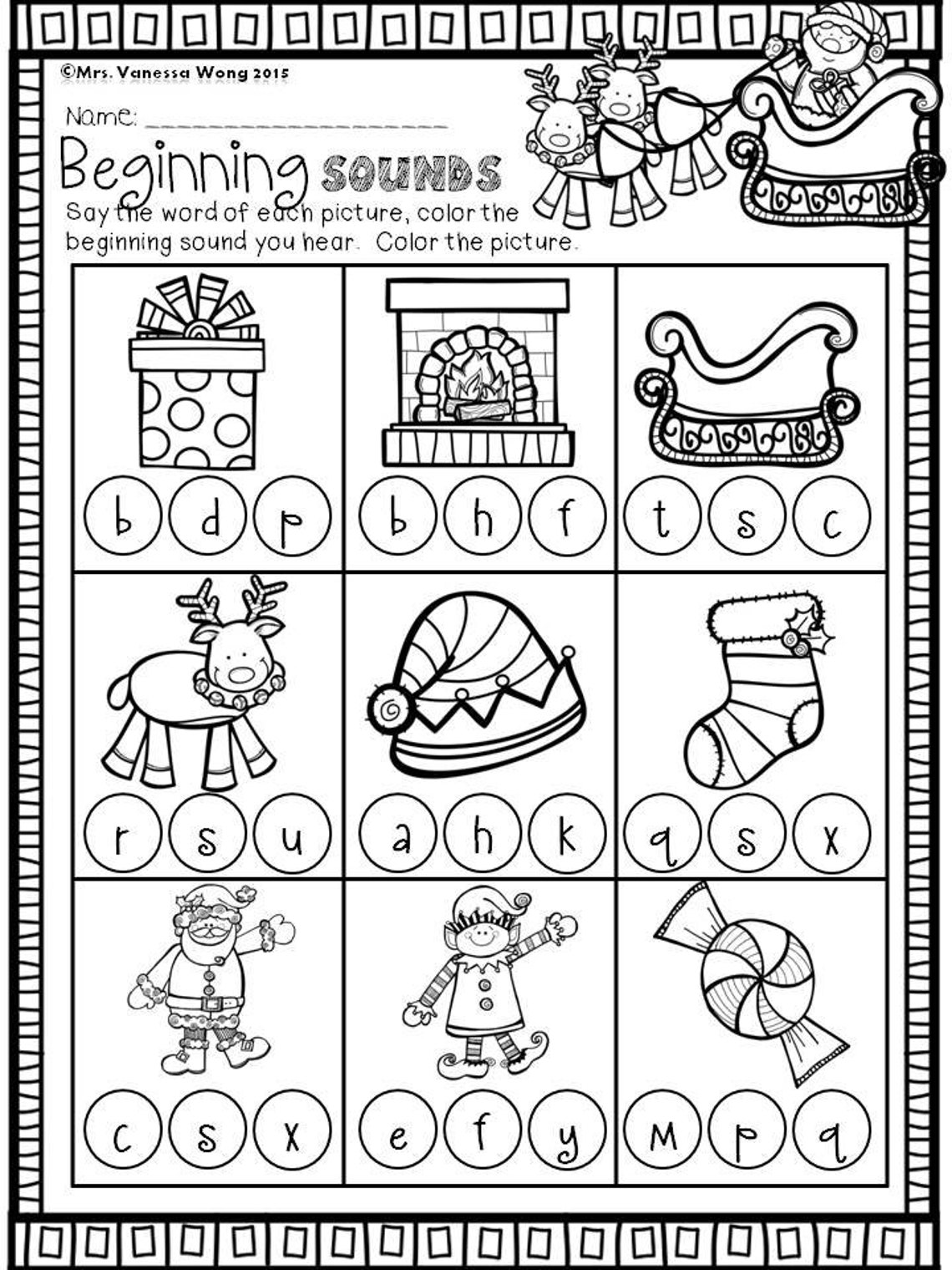 Christmas Worksheets for Kindergarten. Math and Literacy No Prep ...
