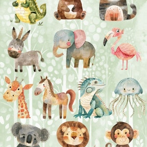 Watercolor Animal Clipart: Alphabet Nursery Art (digital Download) - Etsy