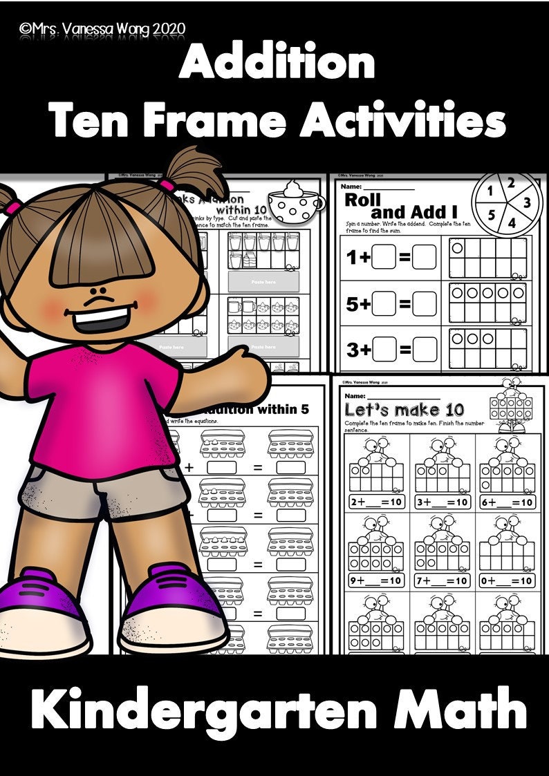 Kindergarten Math Worksheets. Ten Frame Addition. Homeschooler Math ...