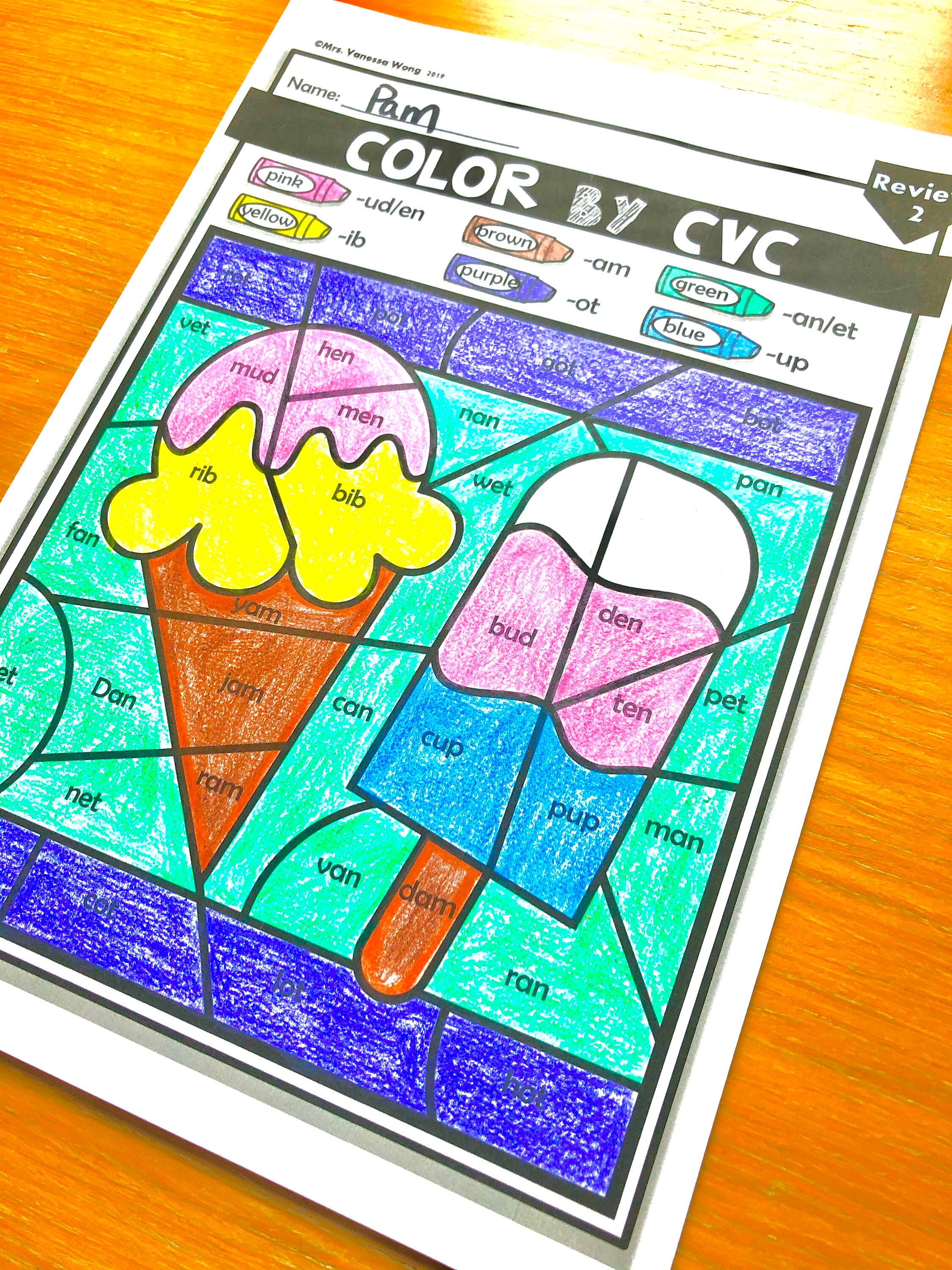 Phonics Worksheets-cvc Color by Code Bundle. Prek Kindergarten - Etsy ...