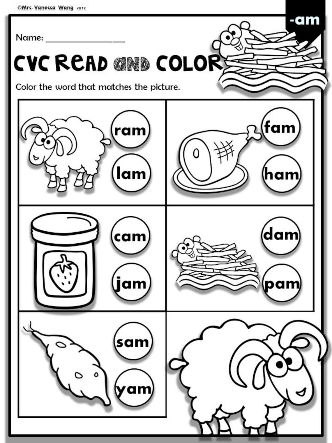 Phonics Worksheets. CVC Bundle Set 2 Kindergarten and First Grade - Etsy