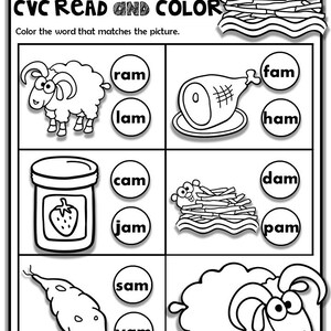 Phonics Worksheets. CVC Bundle Set 2 Kindergarten and First Grade - Etsy