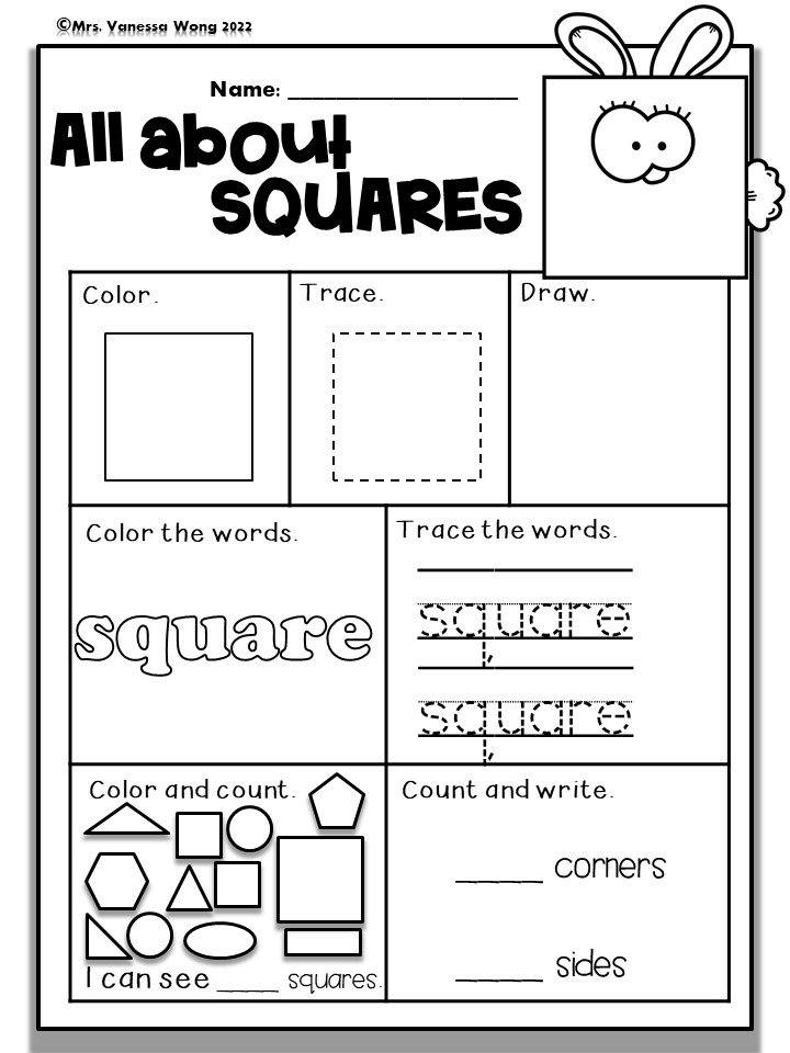 Shapes Worksheets Bundle: Preschool Kindergarten Math Activity (PDF ...