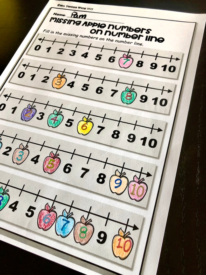 Kindergarten Math Worksheets: Number Line Addition (PDF) - Etsy