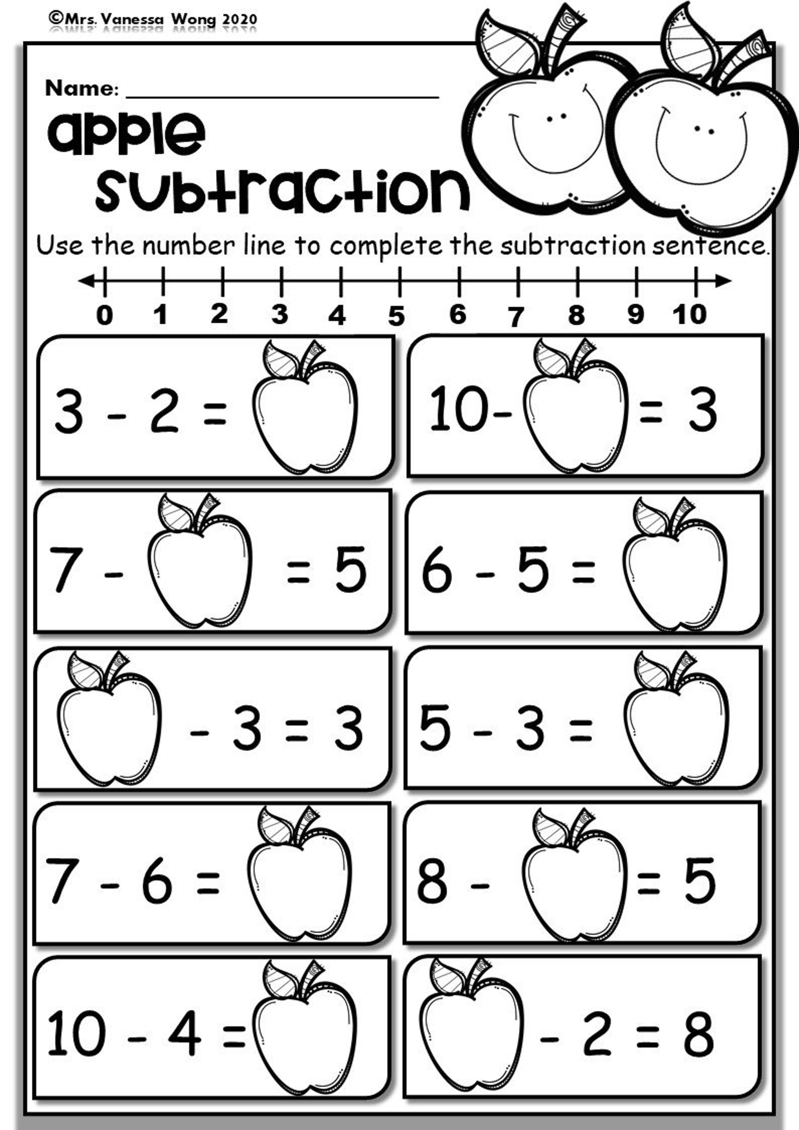 Kindergarten Math Subtraction Bundle Etsy Kindergarten Math Subtraction Bundle Etsy