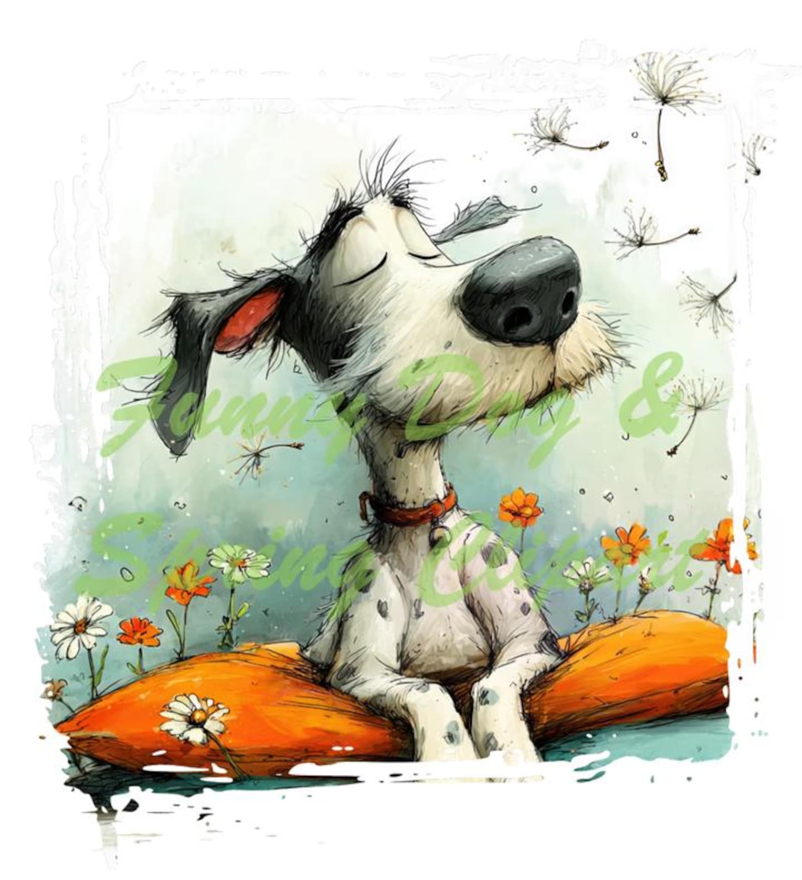 Watercolor Funny Dog Clipart – 62 PNG Spring Designs (digital Download ...