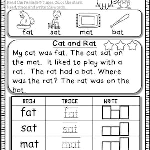 Phonics Reading Comprehension Passages and Activities Short Vowel - Etsy