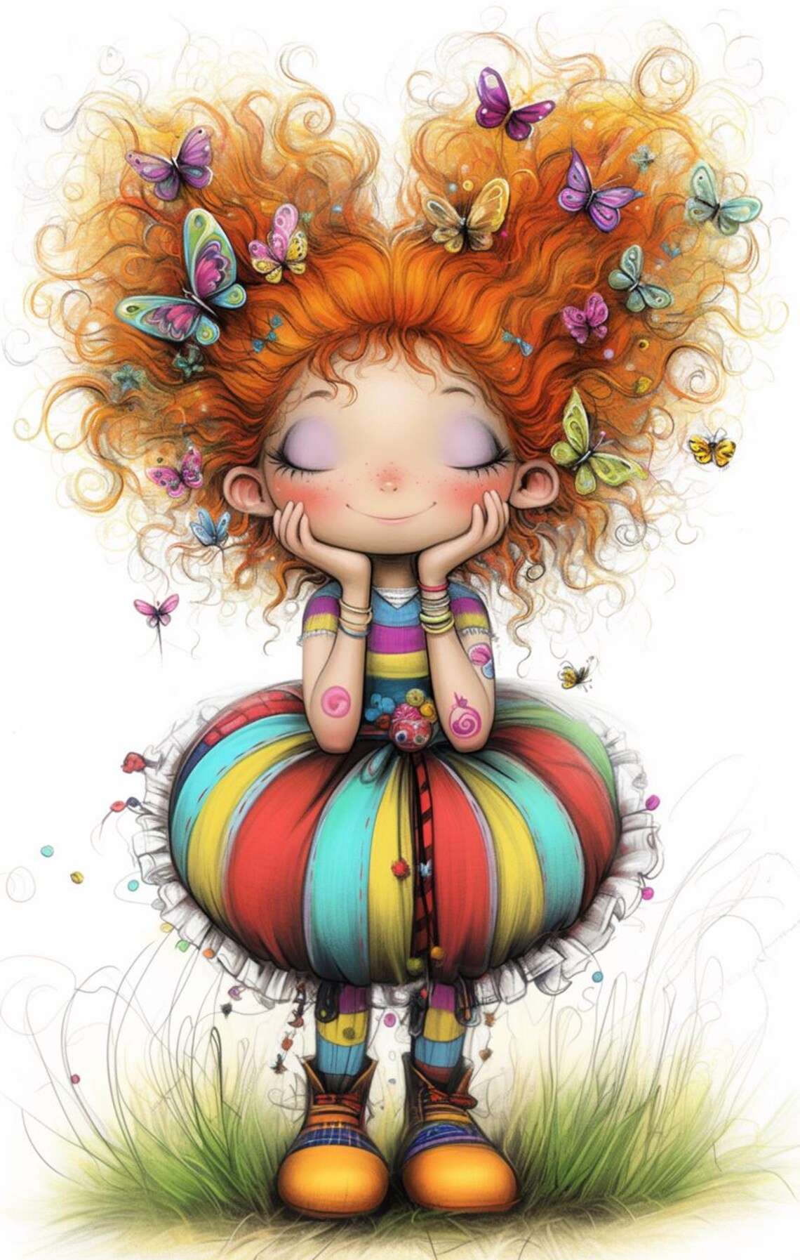 Whimsical Girl Clipart: Watercolor Fantasy PNG Jpgs (digital Download ...