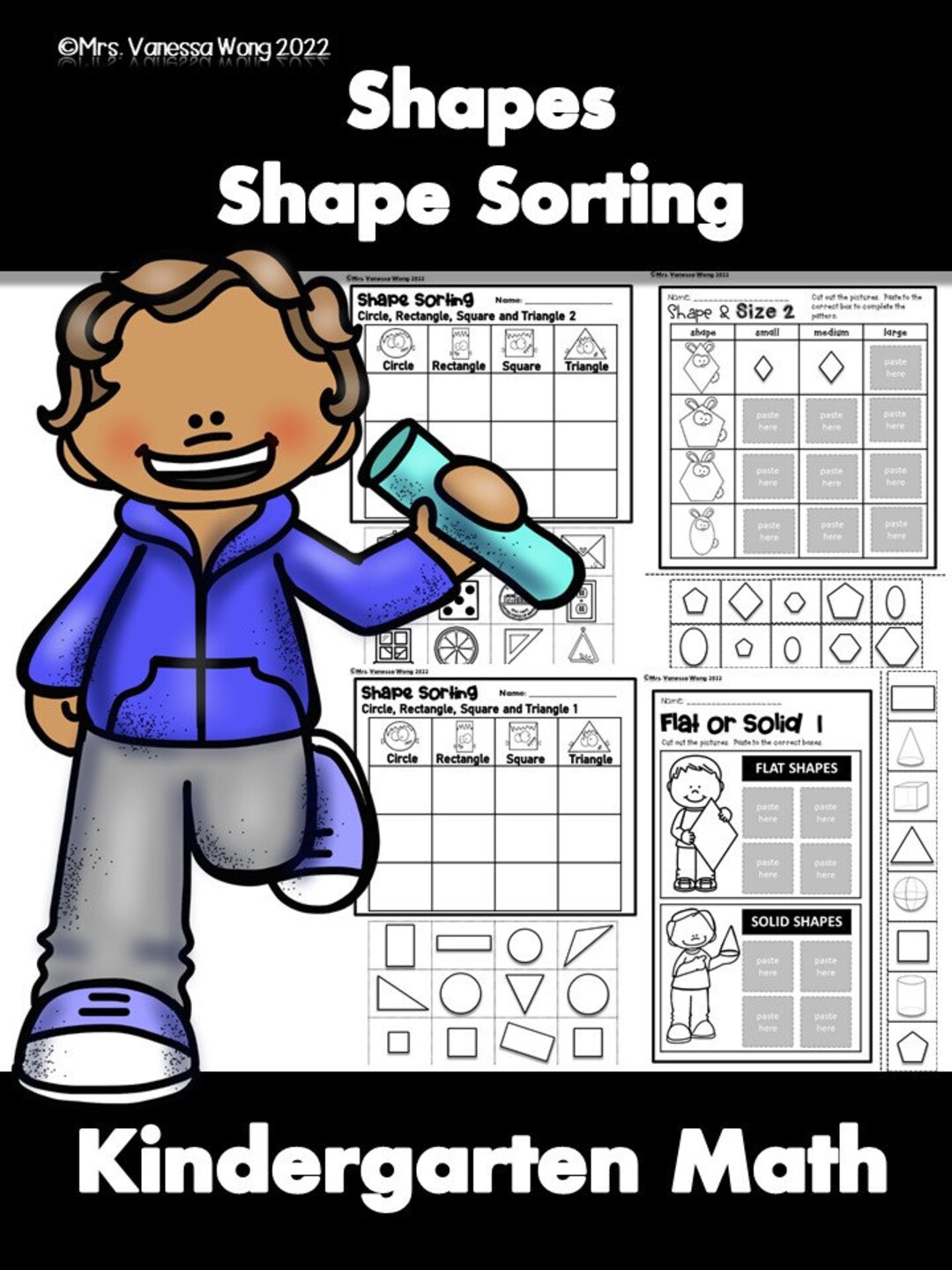 2D 3D Shapes Worksheets: Kindergarten Shape Sorting (PDF Pattern) - Etsy