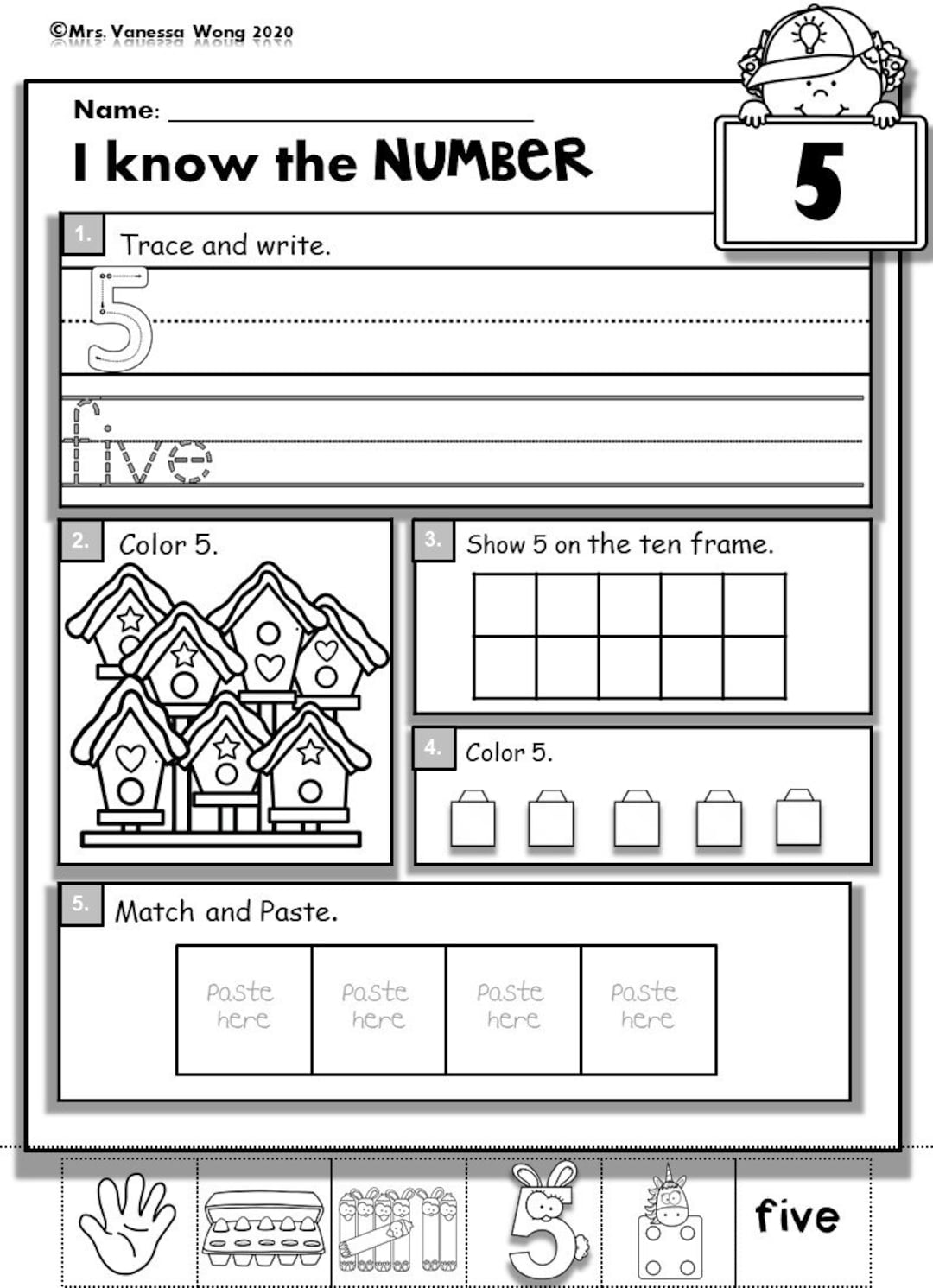 Kindergarten Math Worksheets, Numbers 1-10 I Know the Number ...