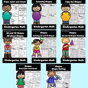 Shapes Worksheets Bundle: Preschool Kindergarten Math Activity (PDF ...