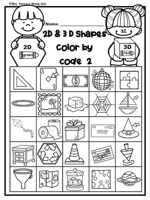 3d Shapes Coloring Pages