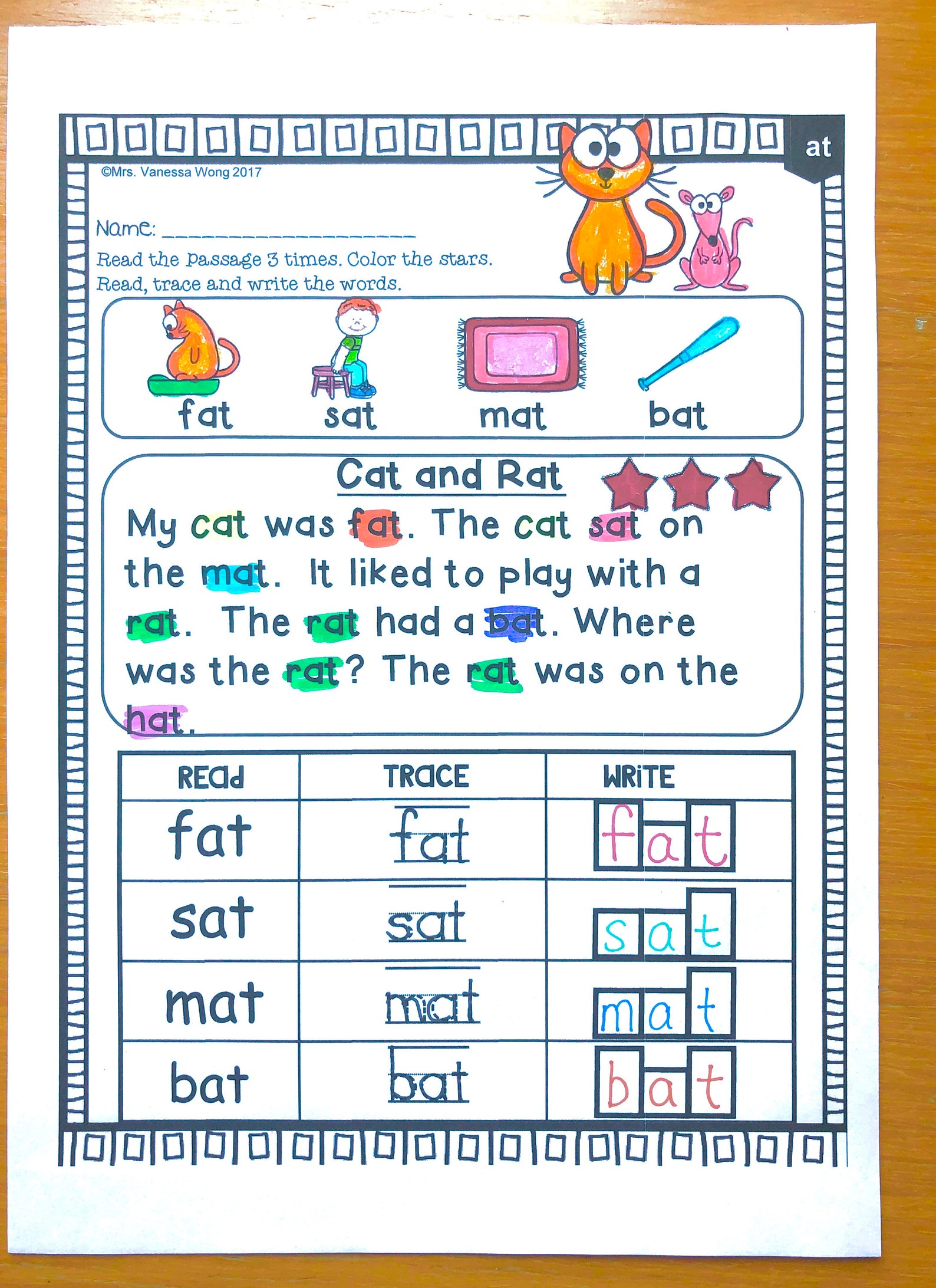 Phonics Reading Comprehension Passages and Activities Short Vowel ...