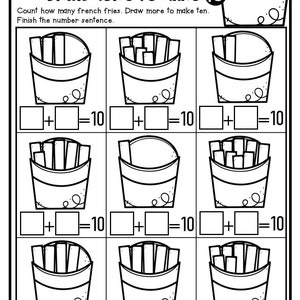 Kindergarten Math Worksheets. Addition: Making Ten. - Etsy