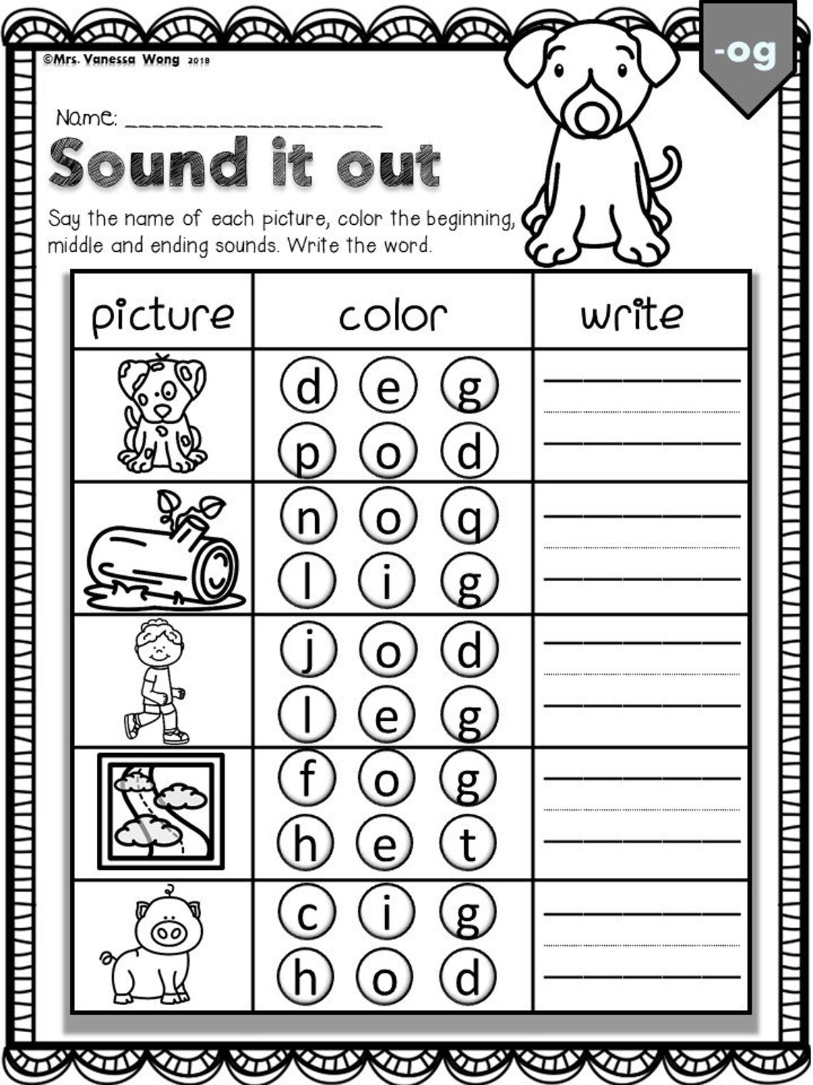 Phonics Worksheets CVC Sound It Outkindergarten/first Grade - Etsy