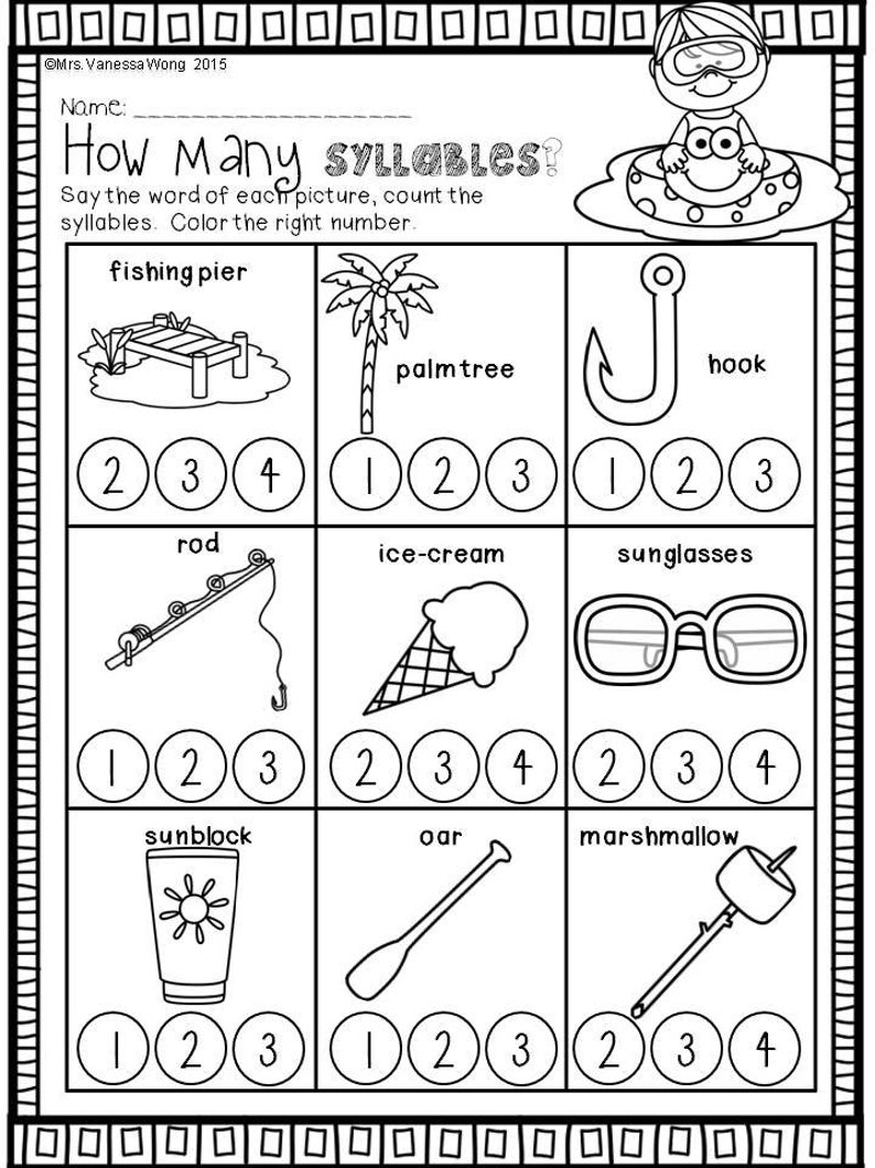 Summer Review - Math & Literacy Pack Bundle Kindergarten Worksheets - Etsy