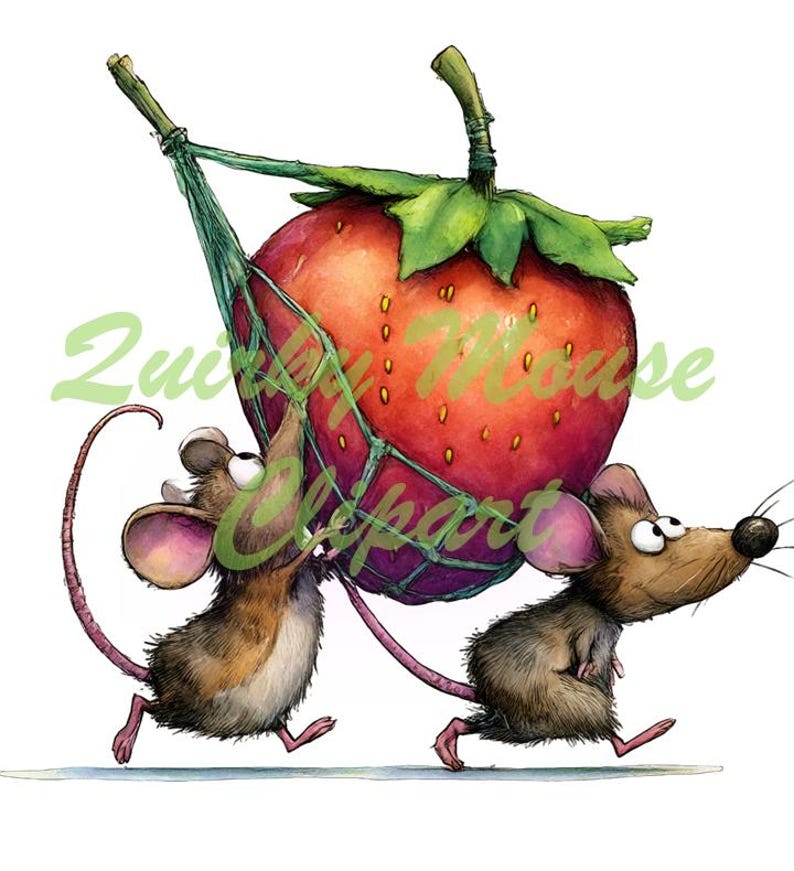 Watercolor Mouse Clipart: 52 Funny Animal Images (digital Download ...