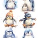 Penguin Clipart, Watercolor Penguin Clipart, Penguins PNG for ...