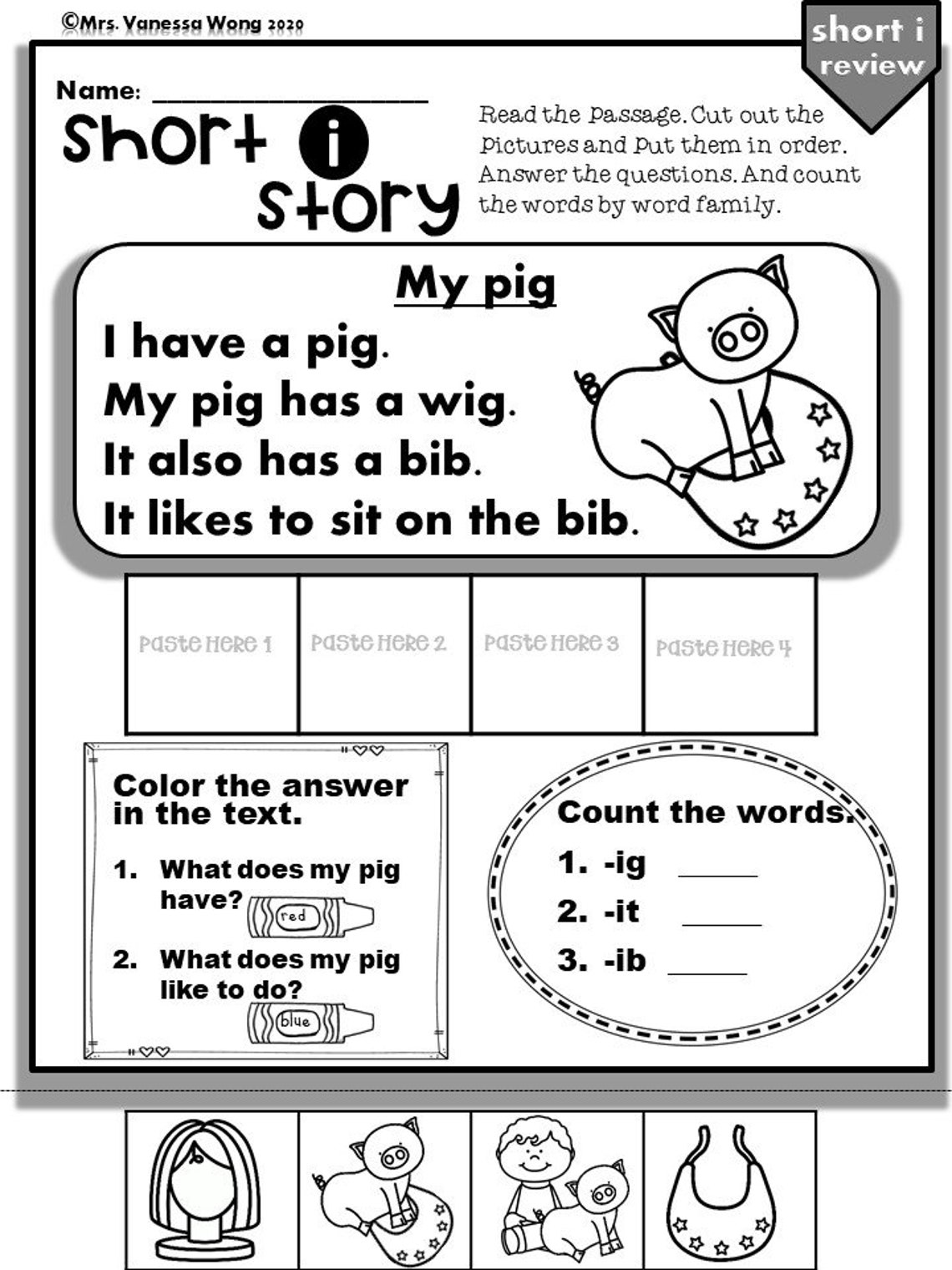 Phonics Short Vowel Activities and Worksheets Short I - Etsy